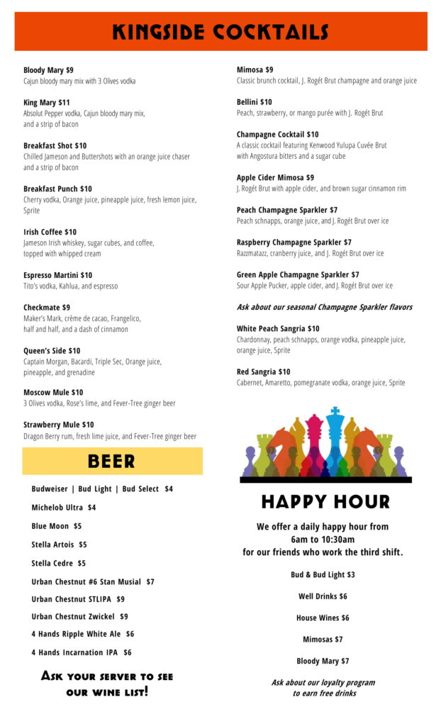 Daytime Beverages - Kingside Diner