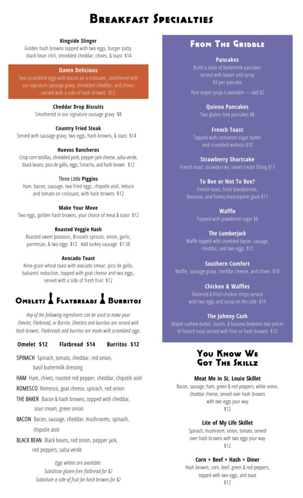 Breakfast & Lunch - Kingside Diner