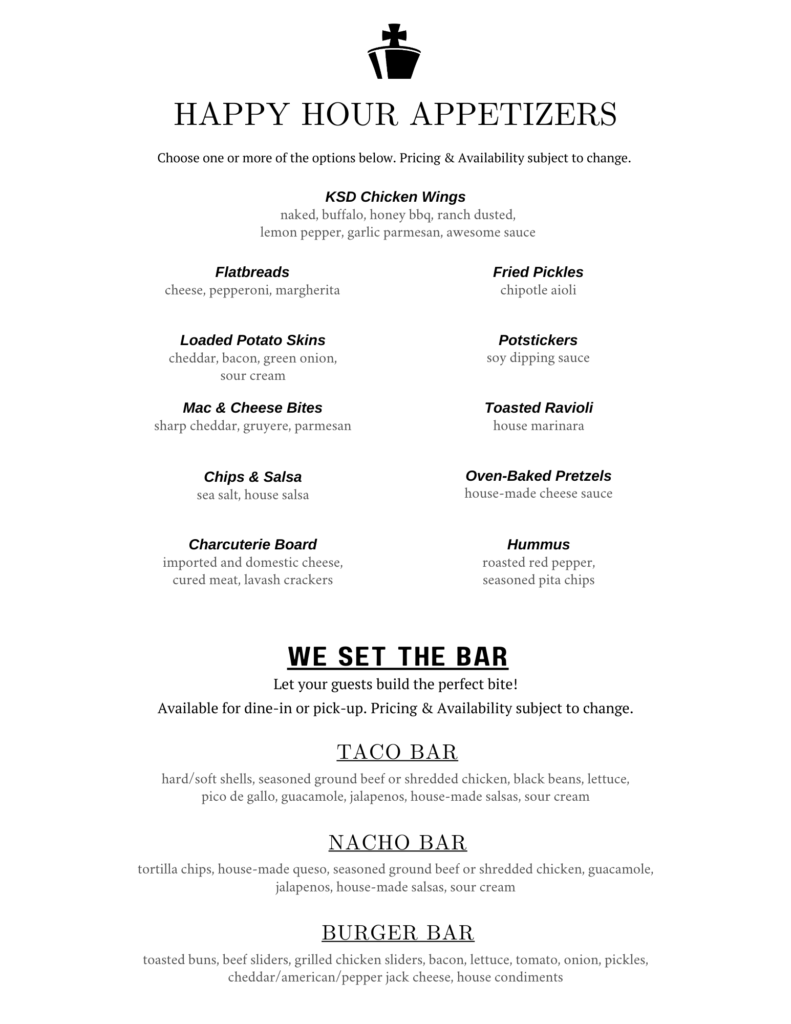 Catering & Private Events Menus - Kingside Diner