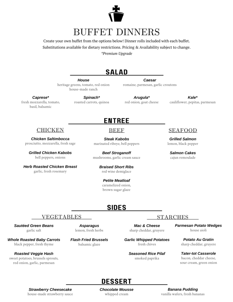Catering & Private Events Menus - Kingside Diner