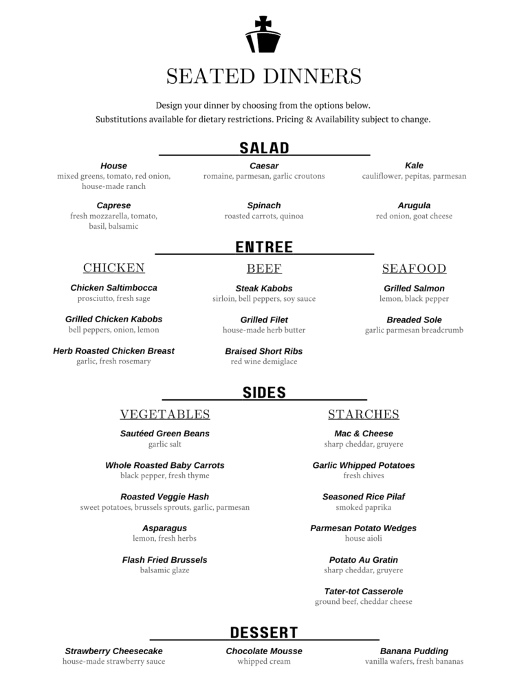 Catering & Private Events Menus - Kingside Diner