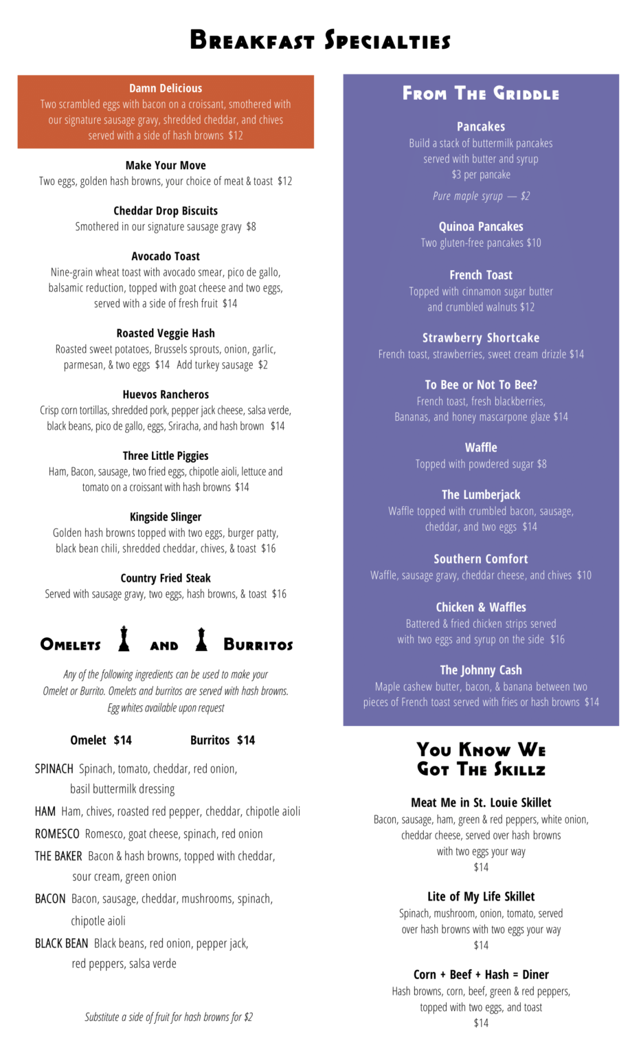 Breakfast & Lunch - Kingside Diner