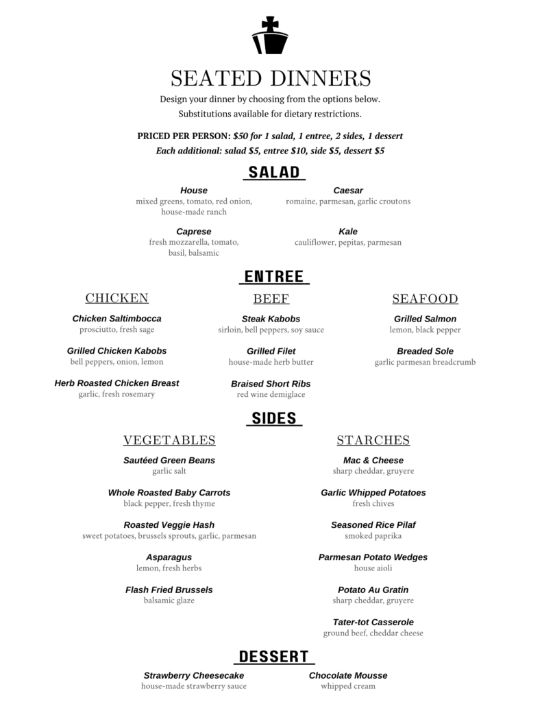 Catering & Private Events Menus - Kingside Diner